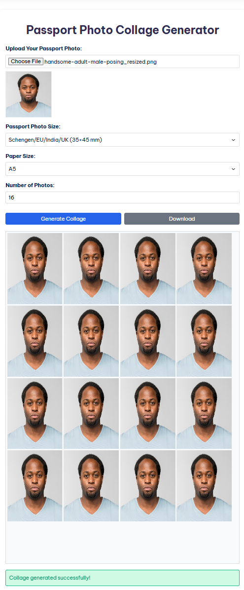 Free Passport Photo Collage Maker – Instant Download - Toolscolony